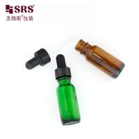 China BOS001-15ML Multi-color Glass Vial Dropper Bottles With Black Cap For Essential Oils Packaging for sale
