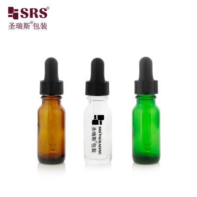 China BOS001-15ML Multi-color Glass Vial Dropper Bottles With Black Cap For Essential Oils Packaging for sale