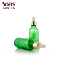 China BOS003-60ml Leakproof Green Glass Dropper Bottles with Gold Accent for Storing Light-Sensitive Serums and Essential Oils for sale