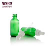 China BOS004-60ml 20/400 Neck Refillable Green Glass Dropper Bottles With Child-Resistant Tamper Cap For DIY Aromatherapy Blends & Cosmetics for sale