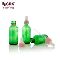 China BOS004-60ml 20/400 Neck Refillable Green Glass Dropper Bottles With Child-Resistant Tamper Cap For DIY Aromatherapy Blends & Cosmetics for sale