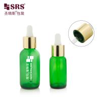 China BOS005-60ml Bulk Green Glass Dropper Bottles With Tamper Evident Gold Cap For Private Label Essential Oil With 20/400 Thread for sale