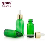China BOS005-60ml Bulk Green Glass Dropper Bottles With Tamper Evident Gold Cap For Private Label Essential Oil With 20/400 Thread for sale
