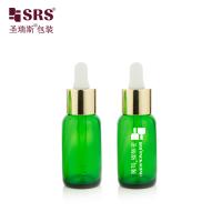 China BOS005-30ml UV-Protected Green Glass Dropper Bottles With Gold Tamper Cap For Premium Skincare Serums 20-400 Thread for sale