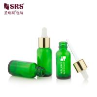 China BOS005-30ml UV-Protected Green Glass Dropper Bottles With Gold Tamper Cap For Premium Skincare Serums 20-400 Thread for sale