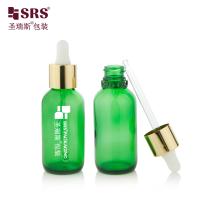 China BOS005-60ml Bulk Green Glass Dropper Bottles With Tamper Evident Gold Cap For Private Label Essential Oil With 20/400 Thread for sale