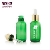 China BOS005-60ml Bulk Green Glass Dropper Bottles With Tamper Evident Gold Cap For Private Label Essential Oil With 20/400 Thread for sale