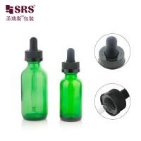 China BOS006-60ml Refillable Green Boston Round Dropper Bottles With Tamber Proof Cap For Aromatherapy Blends&CBD Products for sale