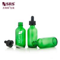 China BOS006-60ml Refillable Green Boston Round Dropper Bottles With Tamber Proof Cap For Aromatherapy Blends&CBD Products for sale