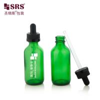 China BOS006-60ml Refillable Green Boston Round Dropper Bottles With Tamber Proof Cap For Aromatherapy Blends&CBD Products for sale