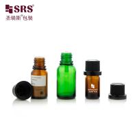 China Amber & Green Empty Glass Essential Oil Bottle Tamper Evident Cap Cosmetic Serum Storage Vial for sale