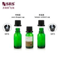 China Amber & Green Empty Glass Essential Oil Bottle Tamper Evident Cap Cosmetic Serum Storage Vial for sale