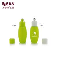 China SRS Custom Oval Plastic Roll on Bottle With on OFF Switch Stainless Steel Roller Ball Empty Perfume Essential Oil Packaging for sale