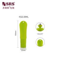 China 20ml Custom Oval Plastic Roll on Bottle With on OFF Switch Stainless Steel Roller Ball Empty Perfume Essential Oil Packaging for sale