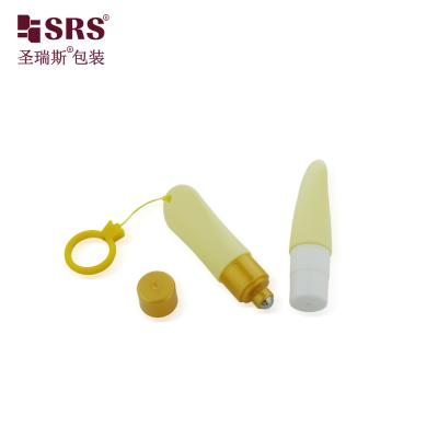 China 20ml Custom Oval Plastic Roll on Bottle With on OFF Switch Stainless Steel Roller Ball Empty Perfume Essential Oil Packaging for sale