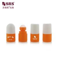 China 30ml Capsule Shaped PP Roll on Bottles Matte Orange Empty Roller Vial for Deodorant Mosquito Repellent Packaging for sale