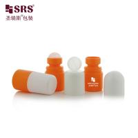 China 30ml Capsule Shaped PP Roll on Bottles Matte Orange Empty Roller Vial for Deodorant Mosquito Repellent Packaging for sale