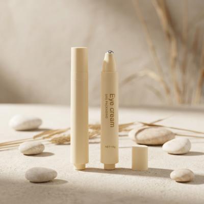 China AY-15ML Matte Beige Steel Ball Massage Eye Cream Empty Plastic Roll On Applicator Pen Cosmetic Packaging For Eye Serum for sale