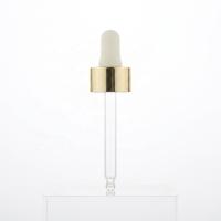 China BOS003 20/400 Cosmetic Dropper Assembly Gold Metal Aluminum Collar Rubber Bulb Glass Pipette Dropper Accessories for sale