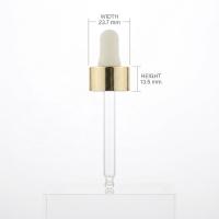 China BOS003 20/400 Cosmetic Dropper Assembly Gold Metal Aluminum Collar Rubber Bulb Glass Pipette Dropper Accessories for sale