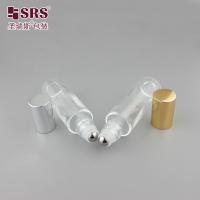 China BLPM-15ML Transparent Glass Roll On Bottle Metal Cap Roller Ball Empty Refillable Perfume Essential Oil Cosmetic Vial for sale