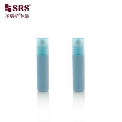 China 5 ML Empty Plastic Roller Bottle Steel Ball Roll On Container With Plastic Cap for sale