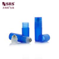 China Bulk Production 3ml Blue Plastic Roll On Bottle For Essential Oil Perfume Tester Kit Portable Cosmetic Roller Container for sale