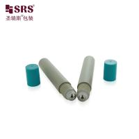 China RPP(S)-15ml Slim Long Plastic Roll On Bottle With Metal Roller Ball For Cooling Serum Portable Cosmetic Container for sale