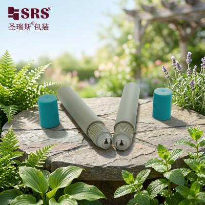 China RPP(S)-15ml Slim Long Plastic Roll On Bottle With Metal Roller Ball For Cooling Serum Portable Cosmetic Container for sale