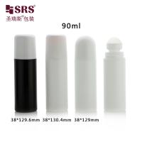 China 3oz 90ml Wholesale Empty pink Plastic Roll on Bottle Large Capacity Skin Care Roller Container for Soothing Liquid for sale