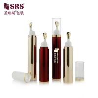 China AY005 10ML 15ML Acrylic Gold Metal Massage Tip Head Airless Eye Cream Pump Bottle Cosmetic Packaging Tube 0.08CC Output for sale