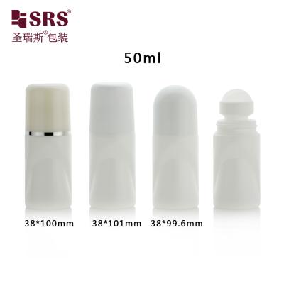 China Wholesale 50ml Round Cylinder Plastic Roller Bottle Empty Roll‑on Container For Perfume Body Oil for sale