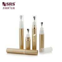 China Luxury Alloy Pump Airless Bottle Press Type Cosmetic Vacuum Container Custom Color & Printing for sale