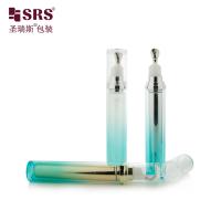 China Smooth Surface Acrylic Eye Cream Bottle With Alloy Massage Head Empty Eye Serum Cosmetic Packaging Custom Logo for sale