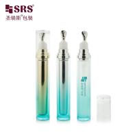 China Smooth Surface Acrylic Eye Cream Bottle With Alloy Massage Head Empty Eye Serum Cosmetic Packaging Custom Logo for sale