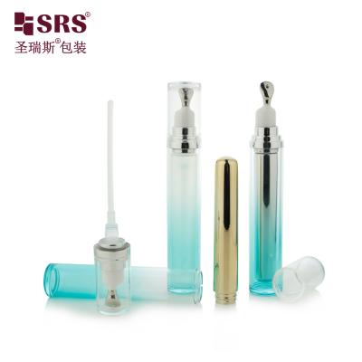 China Smooth Surface Acrylic Eye Cream Bottle With Alloy Massage Head Empty Eye Serum Cosmetic Packaging Custom Logo for sale