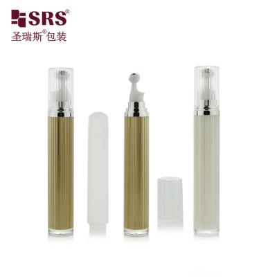 China 15ml/20ml Ribbed Acrylic Roll‑on Bottle Empty Eye Serum Massage Cosmetic Container Custom Logo for sale