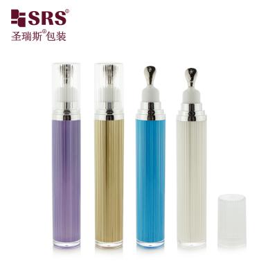 China 15ml/20ml Press Type Acrylic Bottle With Alloy Roller Head Empty Eye Serum Cosmetic Packaging for sale