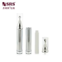 China Wholesale 10ml/15ml Acrylic Press Type Airless Roll On Bottle Vacuum Cosmetic Roller Bottle For Skin Care for sale