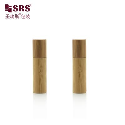 China 5ml Eco‑friendly Bamboo Shell Glass Roll‑on Bottle With Steel Roller Ball for sale