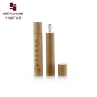 China 15ml Natural Bamboo Cover Roll‑on Bottle Glass Inner Vial Empty Cosmetic Packaging For Essential Oil Fragrance Massage Oil for sale