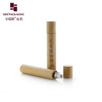 China 15ml Natural Bamboo Cover Roll‑on Bottle Glass Inner Vial Empty Cosmetic Packaging For Essential Oil Fragrance Massage Oil for sale