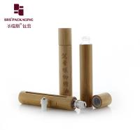 China 15ml Natural Bamboo Cover Roll‑on Bottle Glass Inner Vial Empty Cosmetic Packaging For Essential Oil Fragrance Massage Oil for sale