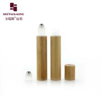China 15ml Empty Bamboo Roller Bottle Plastic Inner Container Large Capacity Essential Oil Roll On Bottle Laser Logo Acceptable for sale