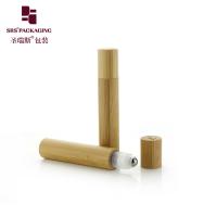 China 15ml Empty Bamboo Roller Bottle Plastic Inner Container Large Capacity Essential Oil Roll On Bottle Laser Logo Acceptable for sale