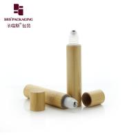 China 8ml Empty Bamboo Roller Bottle Plastic Inner Container With Steel Ball Mini Size Essential Oil Roll On Bottle Laser Logo Available for sale