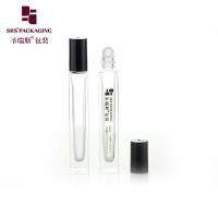 China 10ml Rectangular Glass Roll‑on Bottle Refillable Empty Glass Roller Vial Unique Cosmetic Packaging OEM Supported for sale