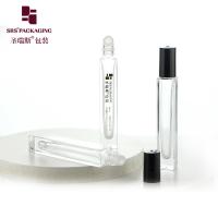 China 10ml Rectangular Glass Roll‑on Bottle Refillable Empty Glass Roller Vial Unique Cosmetic Packaging OEM Supported for sale
