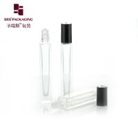 China 10ml Rectangular Glass Roll‑on Bottle Refillable Empty Glass Roller Vial Unique Cosmetic Packaging OEM Supported for sale
