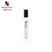 China 10ml Rectangular Glass Roll‑on Bottle Refillable Empty Glass Roller Vial Unique Cosmetic Packaging OEM Supported for sale